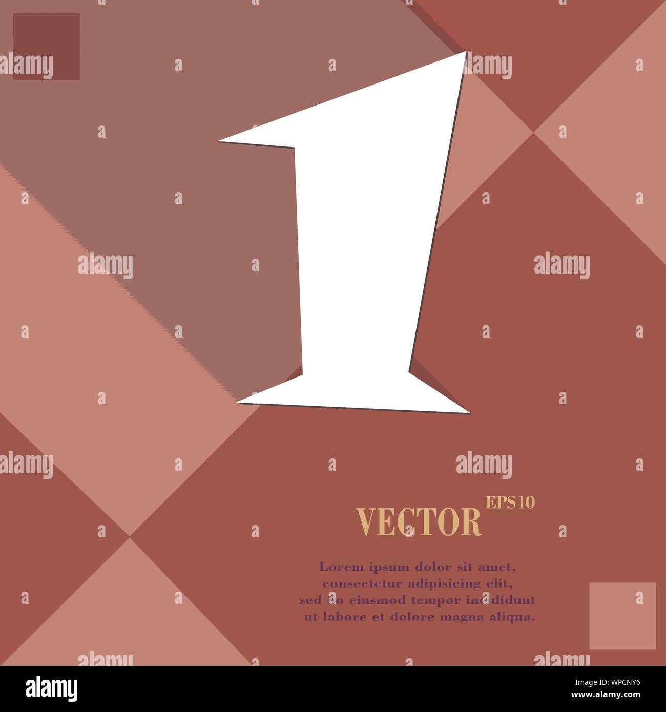 number one icon symbol Flat modern web design with long shadow and ...