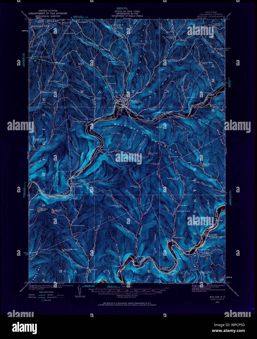 Map of walton new york hi-res stock photography and images - Alamy