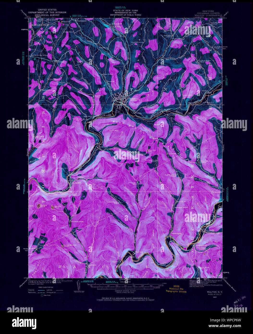 Walton new york map hi-res stock photography and images - Alamy