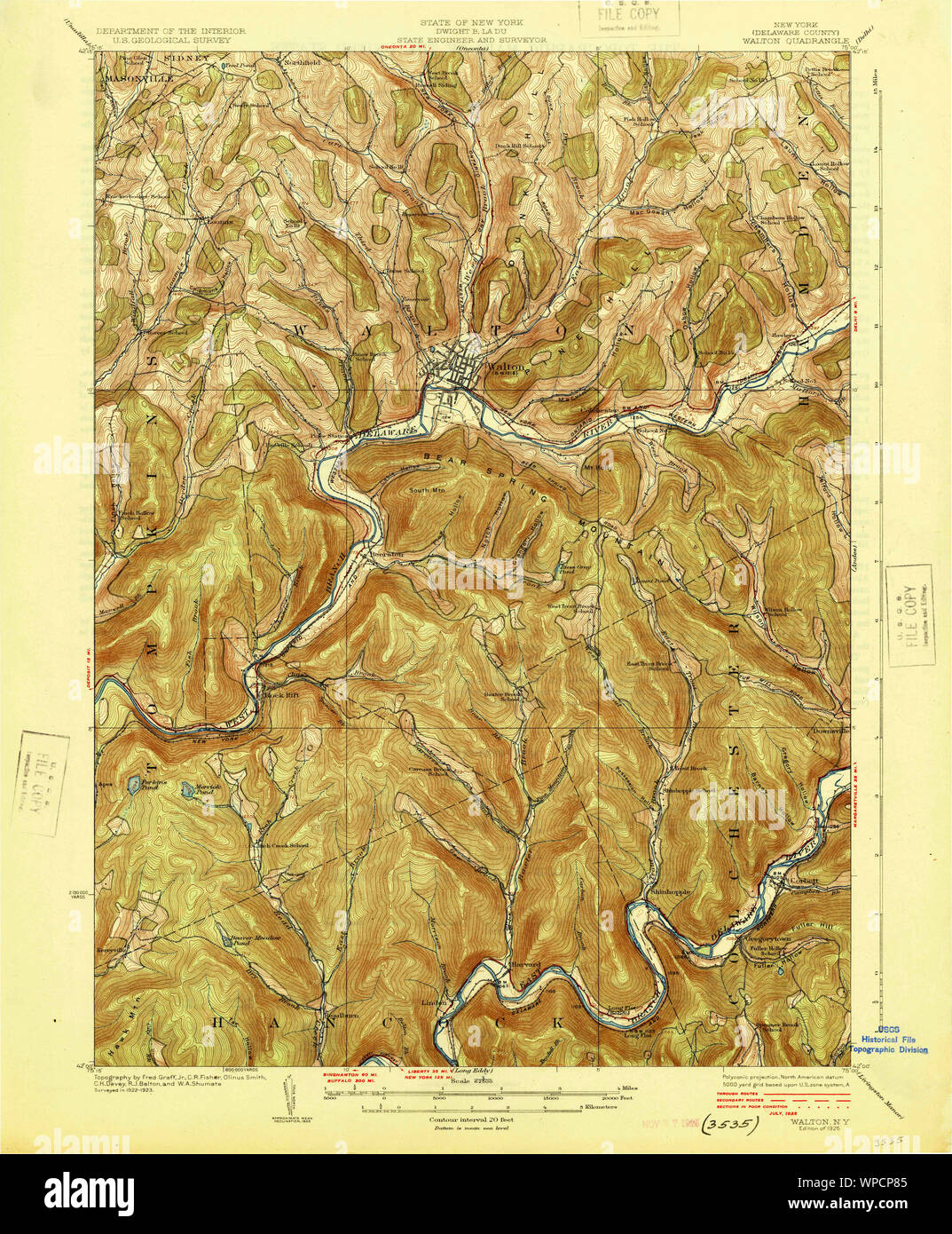 Map of walton new york hi-res stock photography and images - Alamy