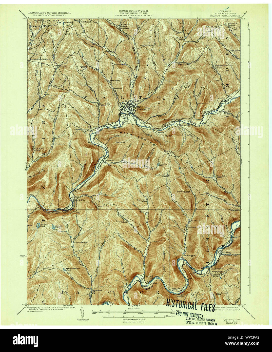 Map of walton new york hi-res stock photography and images - Alamy