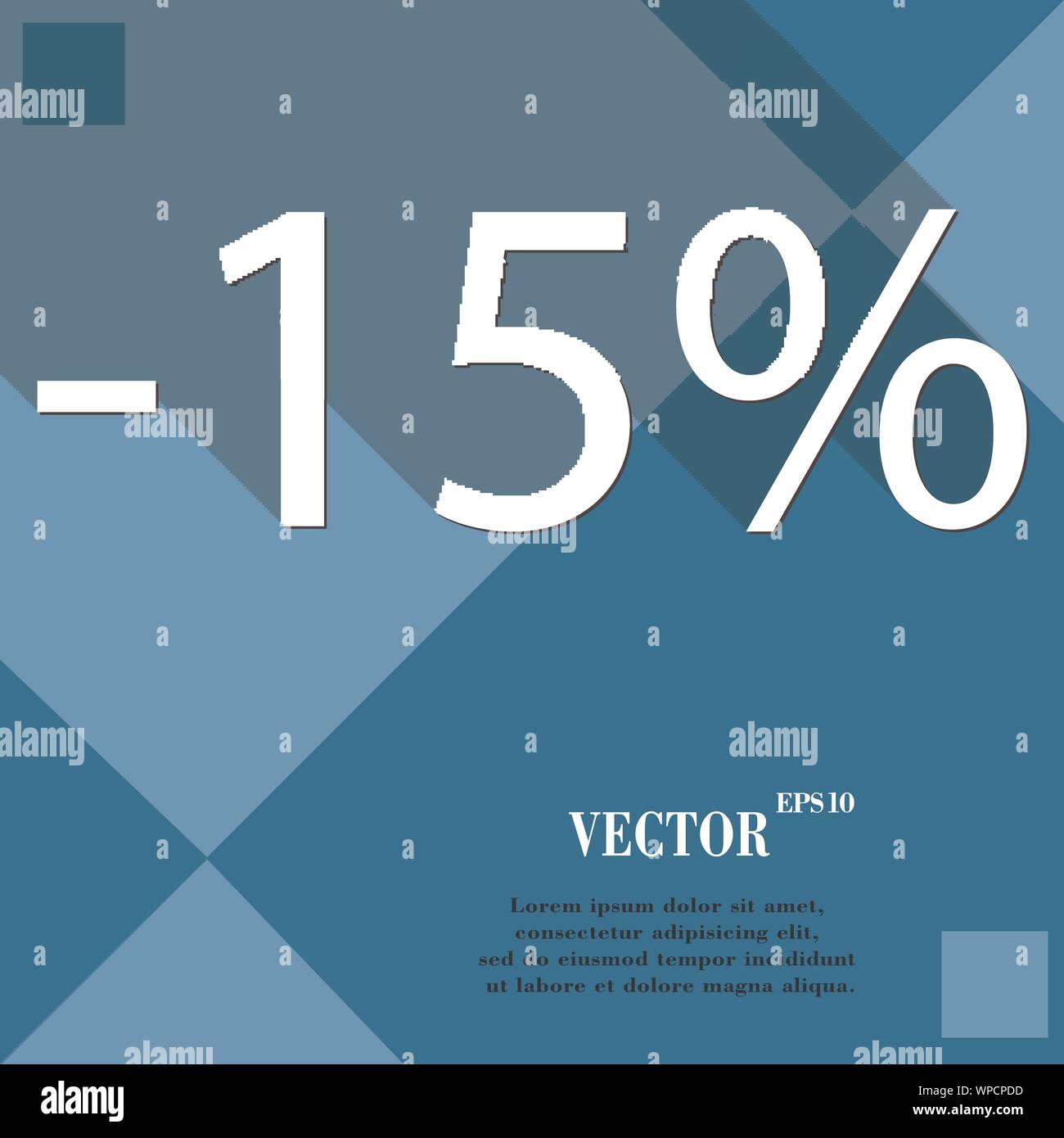 15 percent discount icon symbol Flat modern web design with long shadow ...