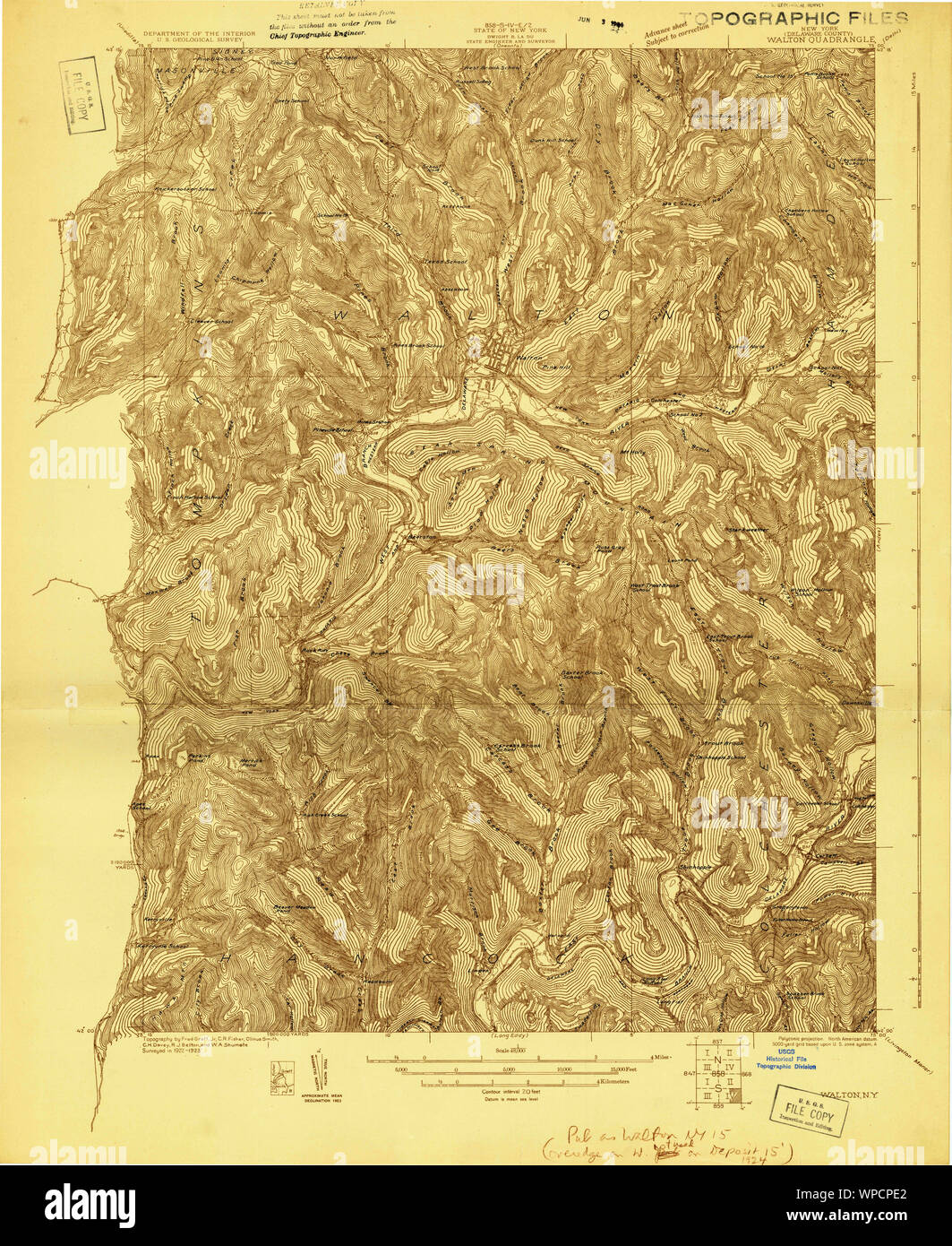 Walton new york map hi-res stock photography and images - Alamy