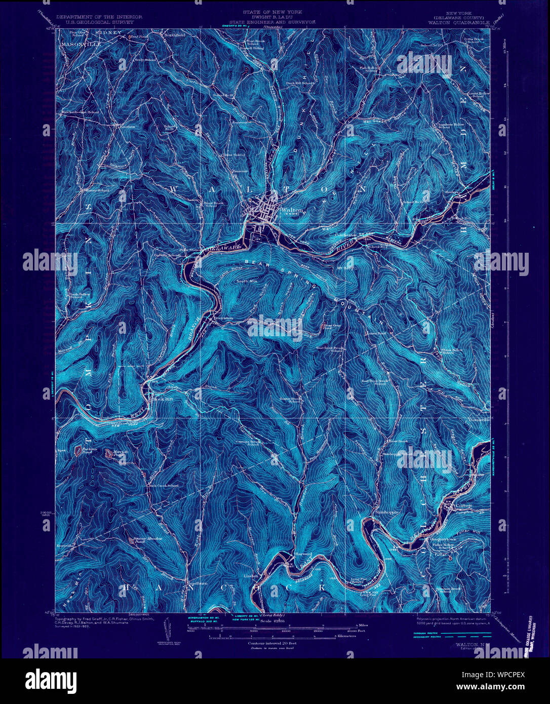 Map of walton new york hi-res stock photography and images - Alamy