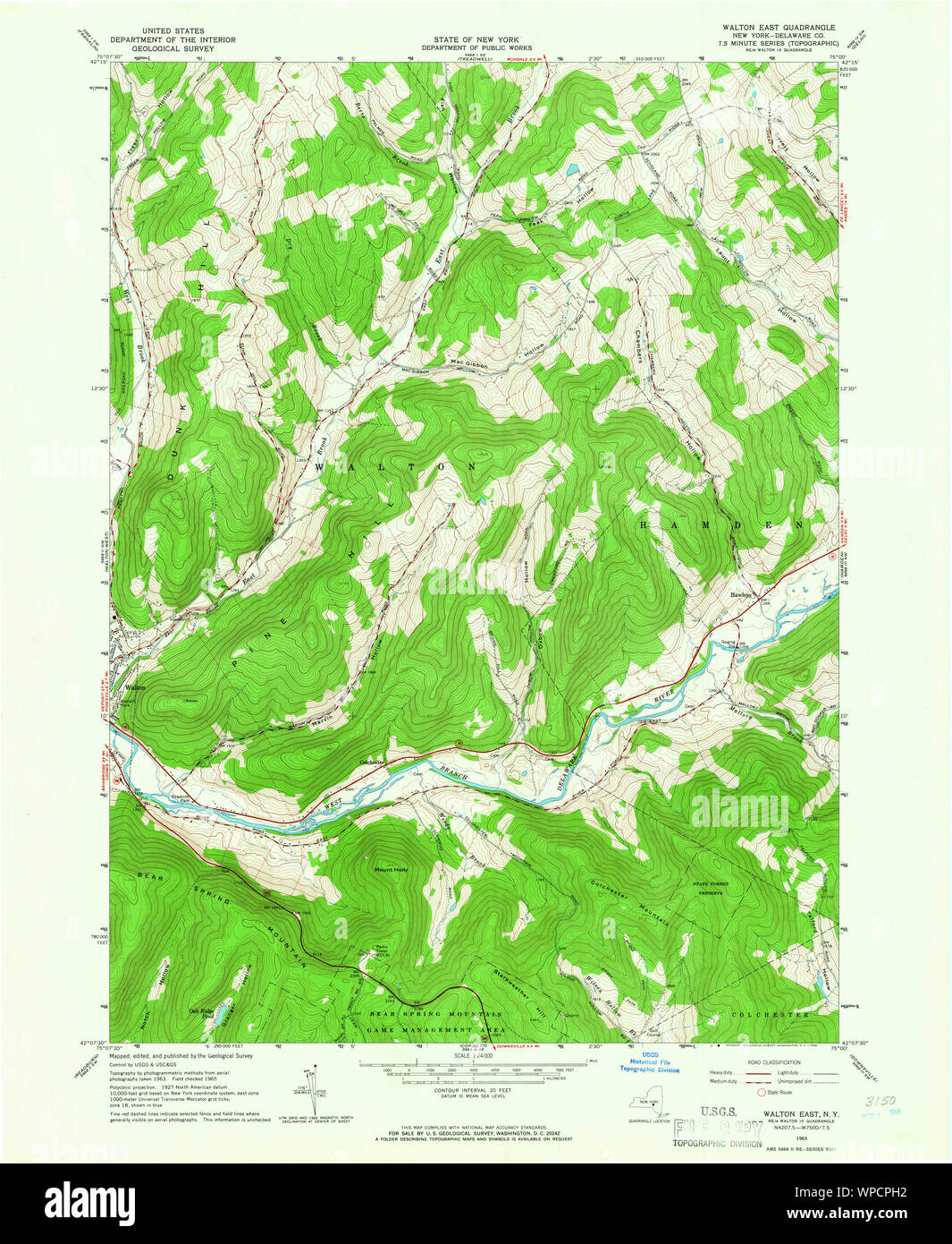 Map of walton new york hi-res stock photography and images - Alamy