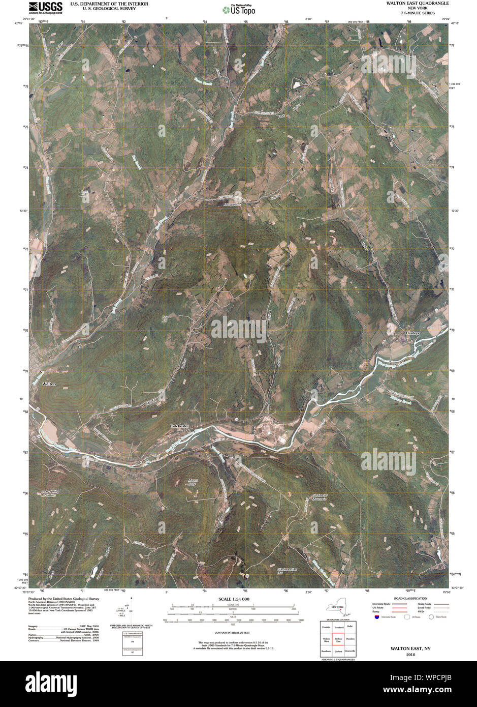 Map of walton new york Cut Out Stock Images & Pictures - Alamy