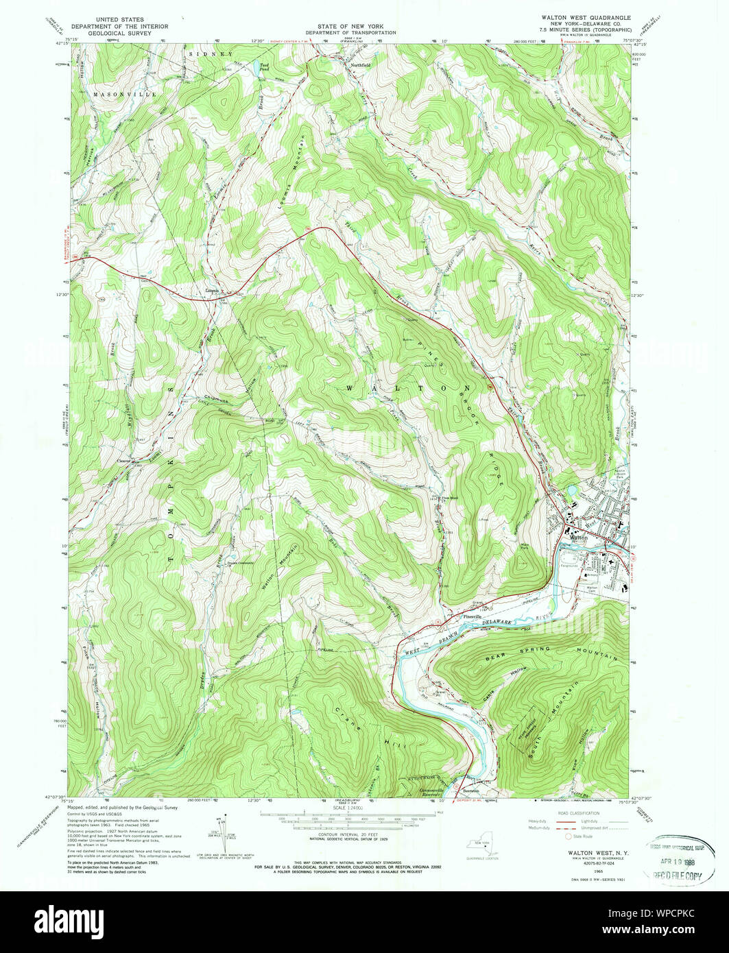 Map of walton new york hi-res stock photography and images - Alamy