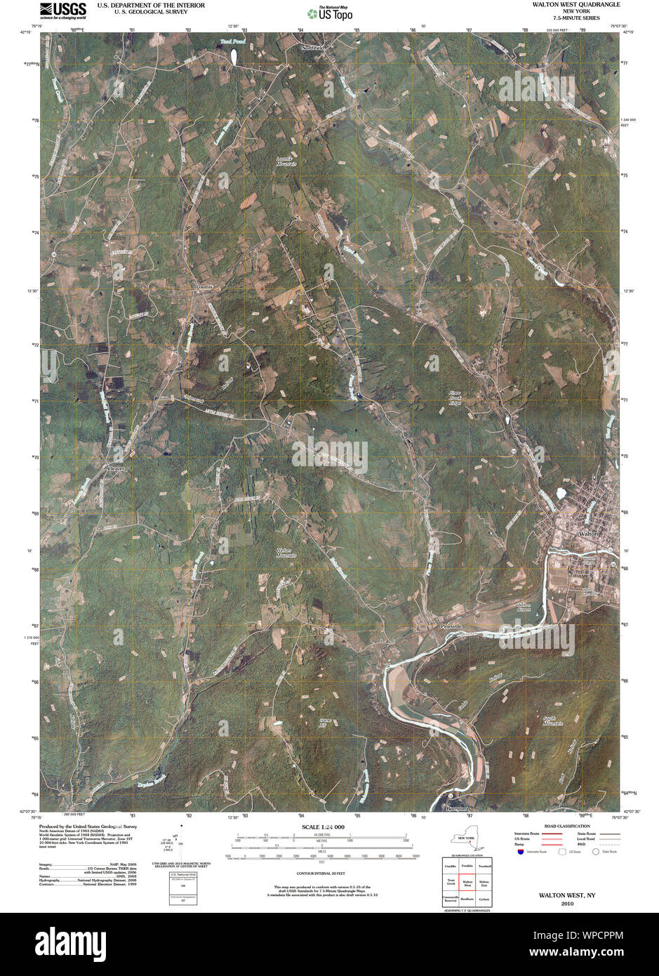 Map of walton new york Cut Out Stock Images & Pictures - Alamy
