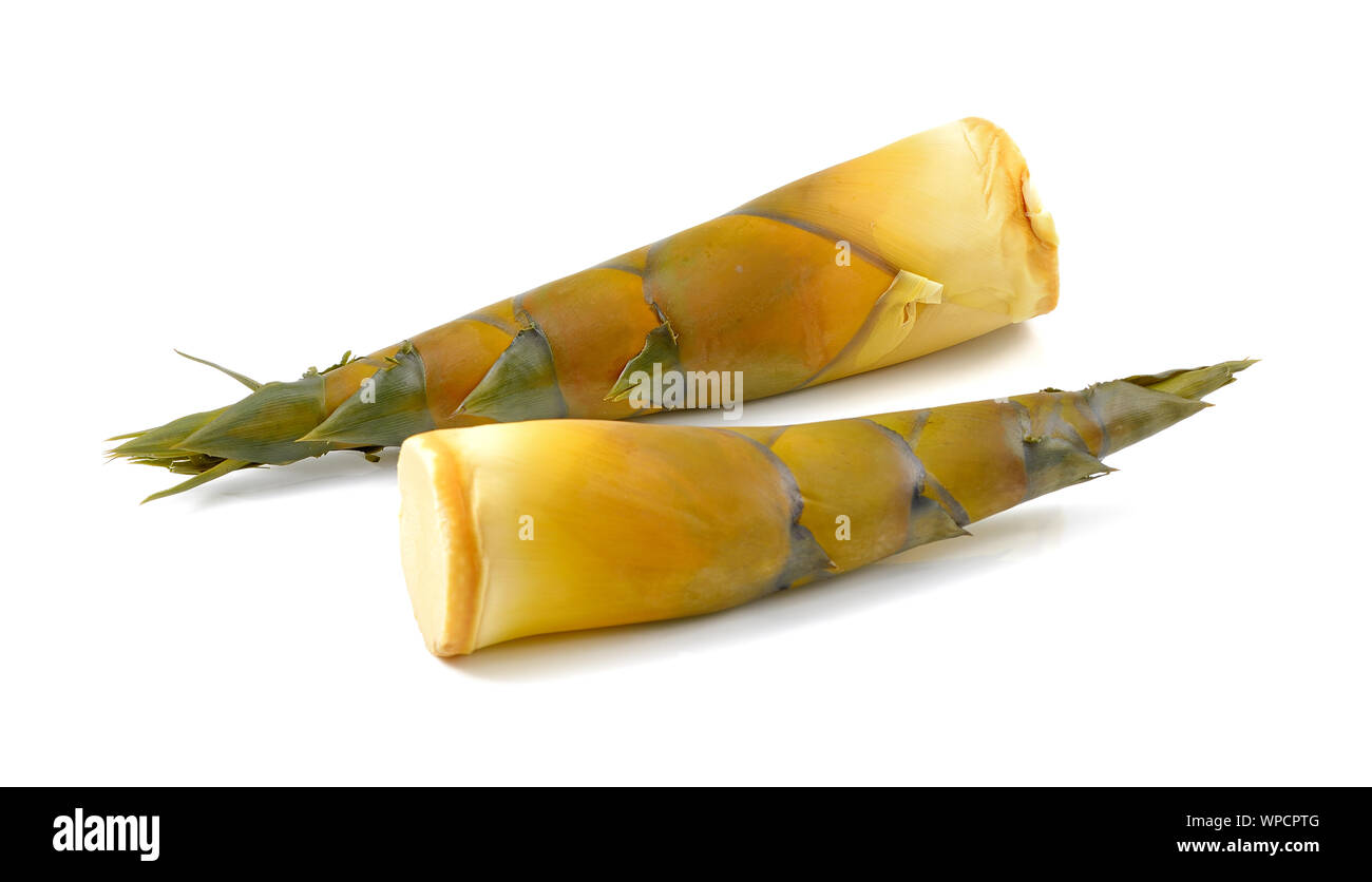 Bamboo shoots isolated on white background Stock Photo - Alamy