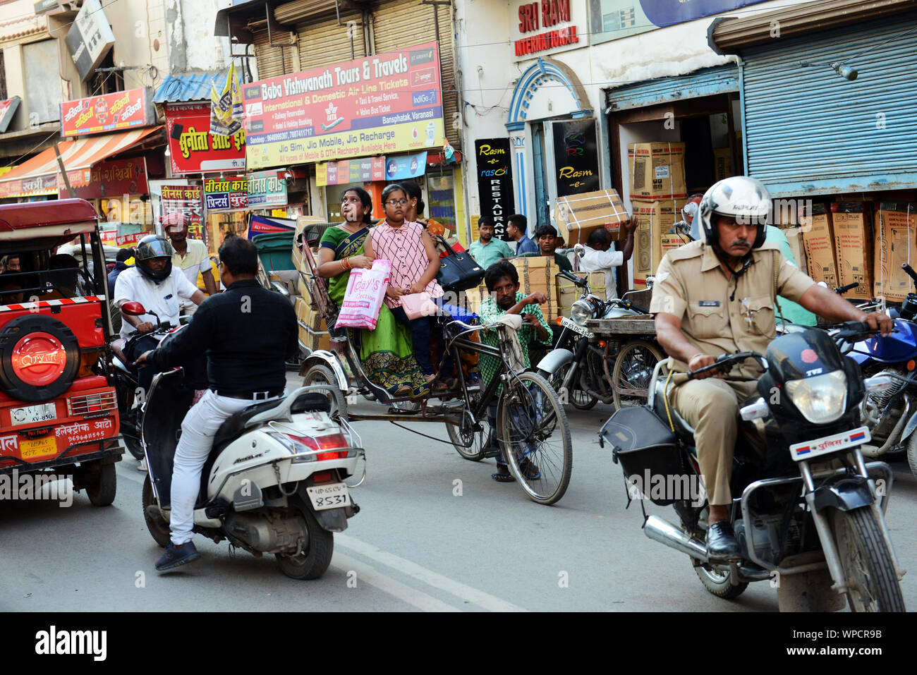 The vibrant street of Varanasi, India Stock Photo - Alamy