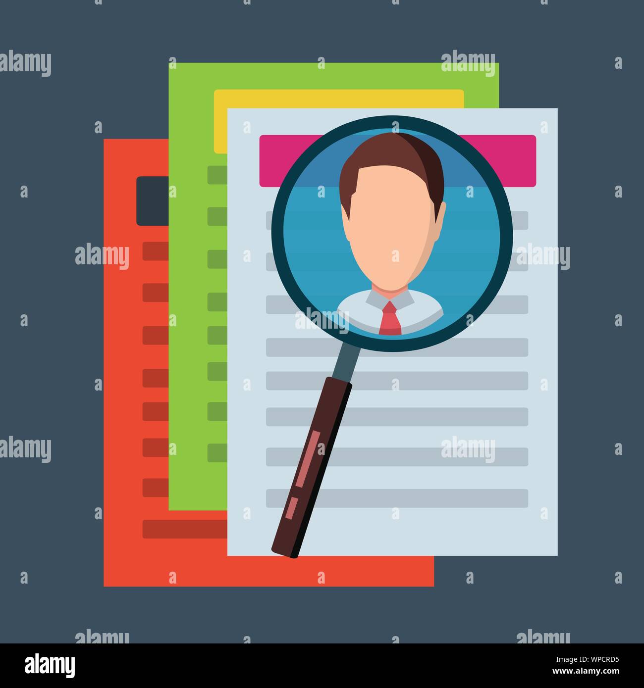 Search staff magnifier concept Stock Vector Images - Alamy