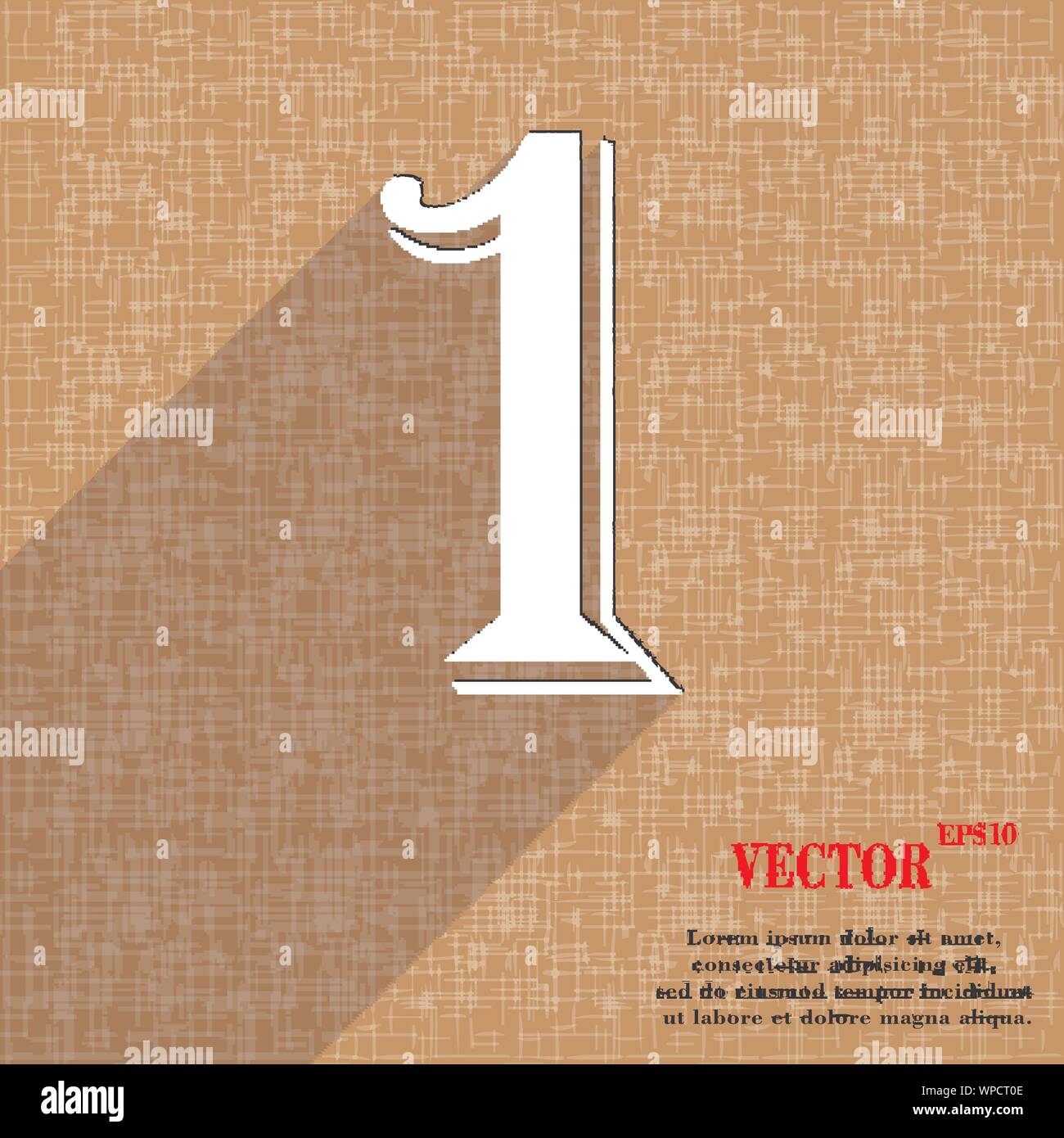 number one icon symbol Flat modern web design with long shadow and ...