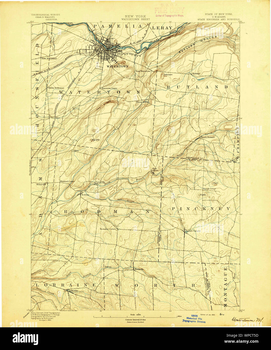 Watertown New York Map High Resolution Stock Photography and Images - Alamy