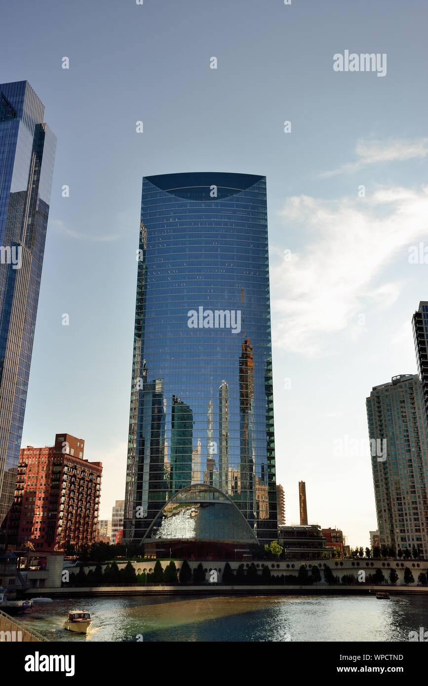 Chicago, Illinois, USA. Chicago's River Point (also known as the 444 ...