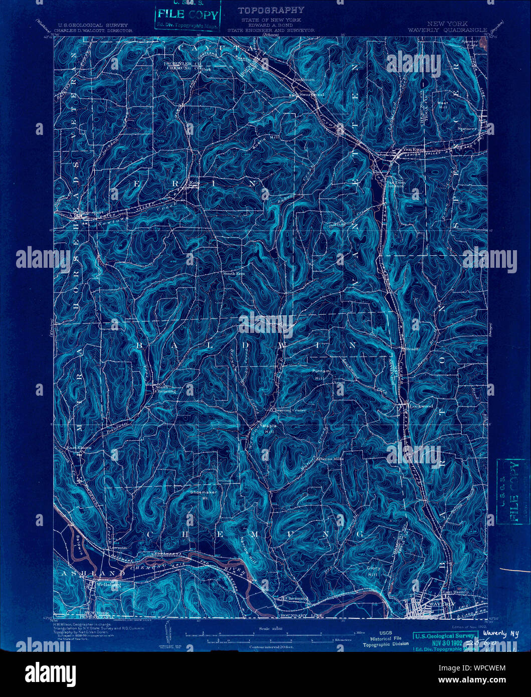 Map Of Waverly New York High Resolution Stock Photography and Images ...