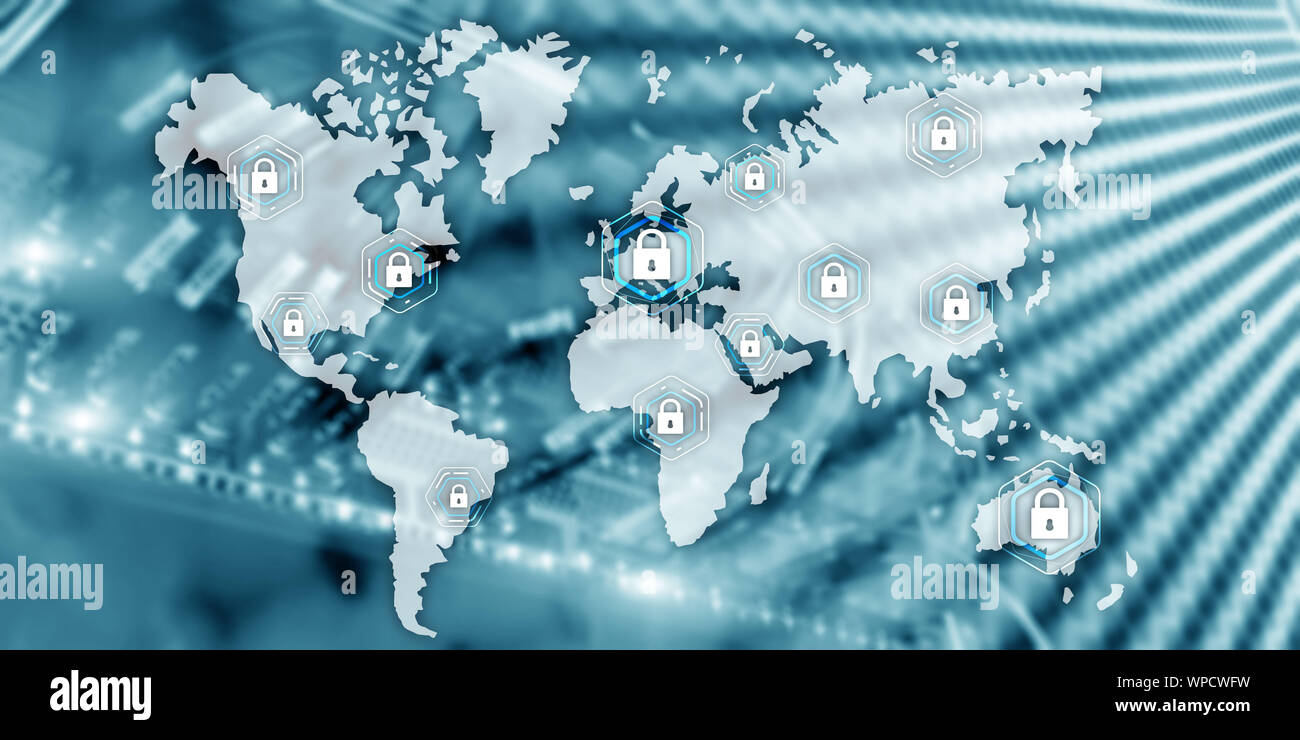 Global cyber security concept communication privacy data protection ...