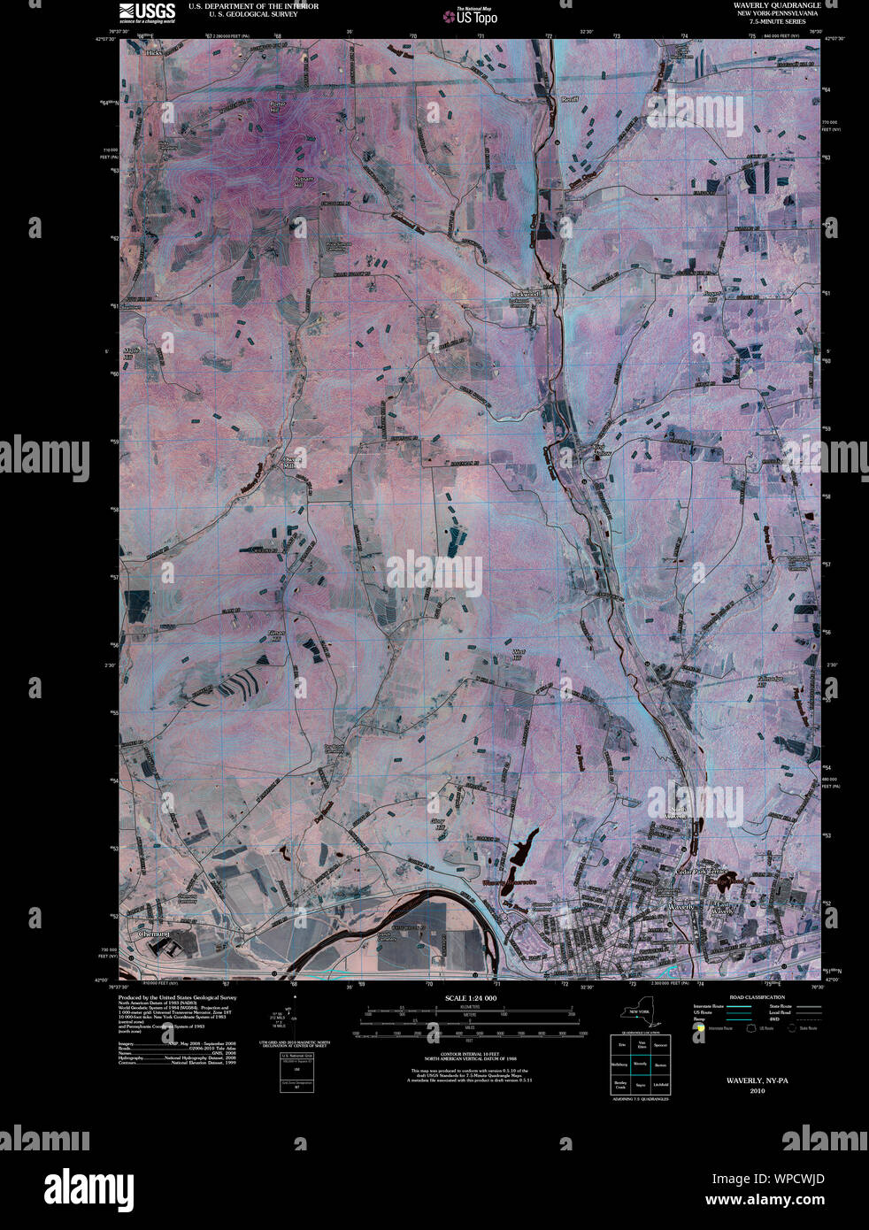 Map Of Waverly New York High Resolution Stock Photography and Images ...