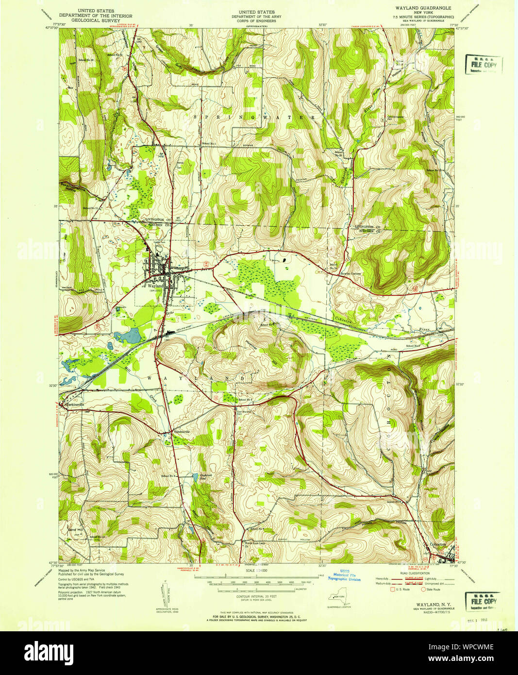 Map of wayland new york hi-res stock photography and images - Alamy
