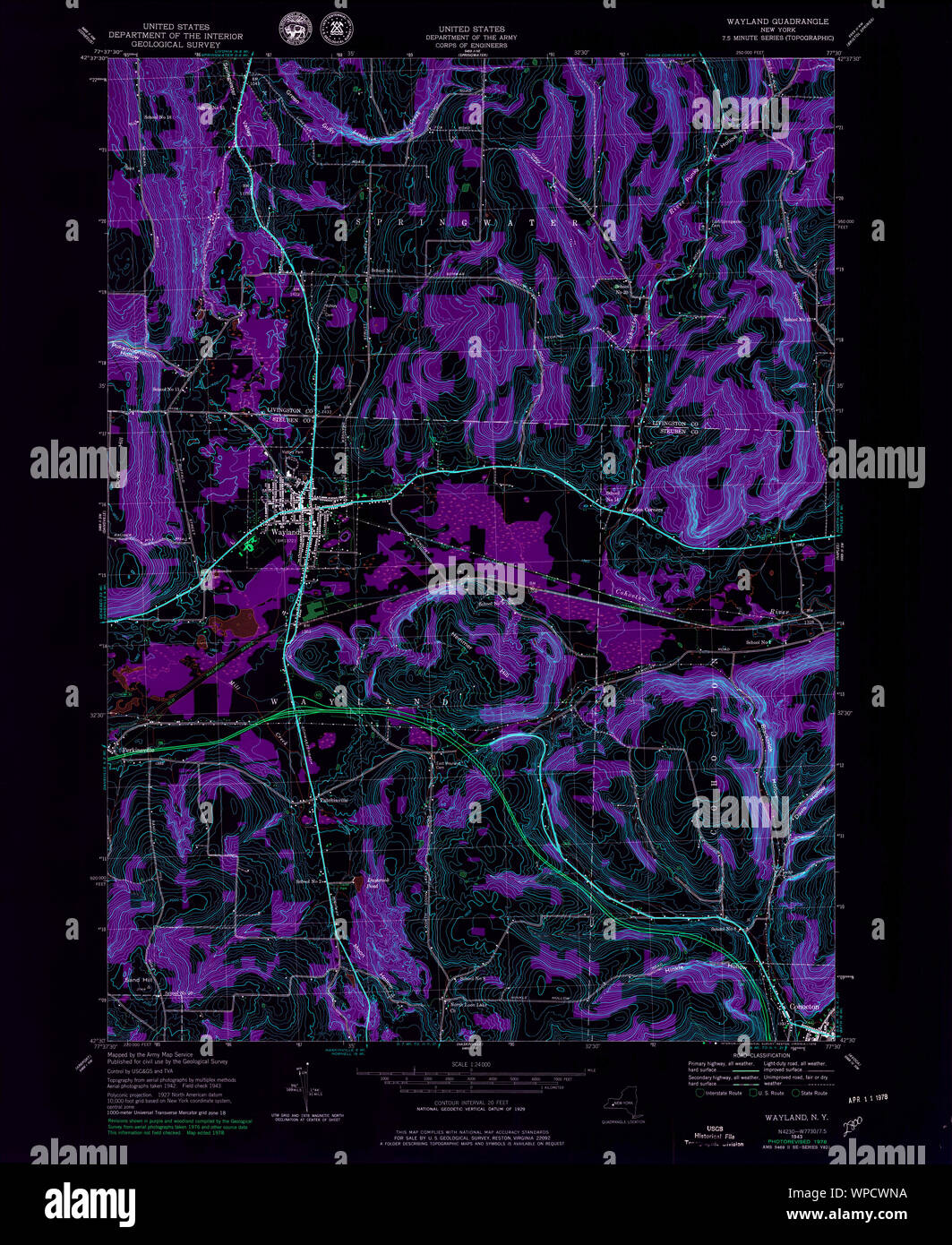 Map of wayland new york hi-res stock photography and images - Alamy