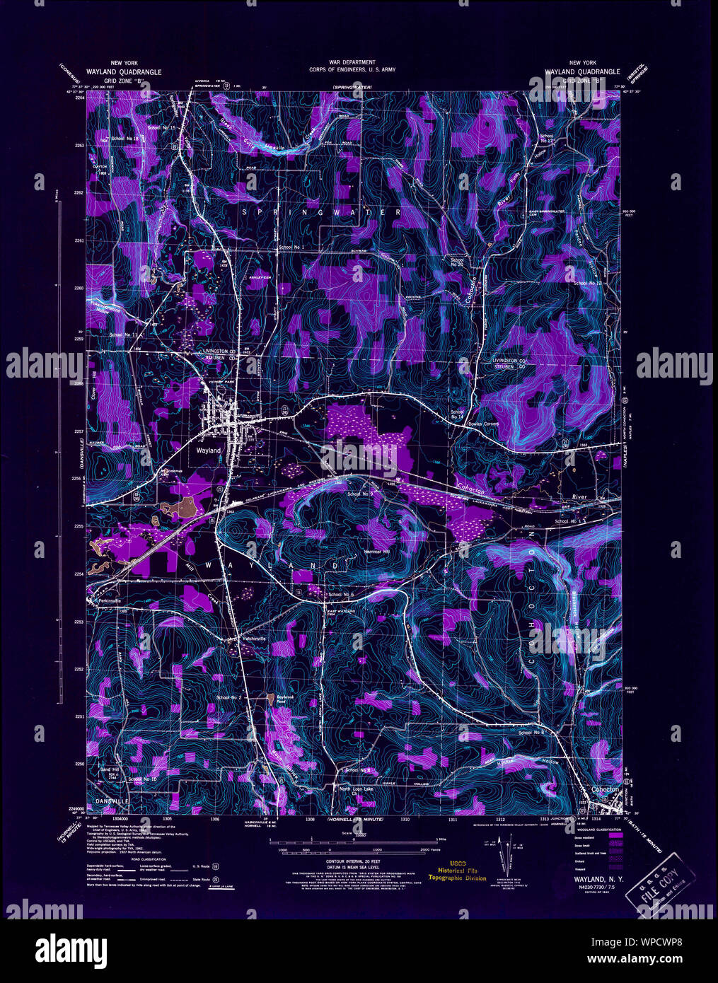 Map of wayland new york hi-res stock photography and images - Alamy