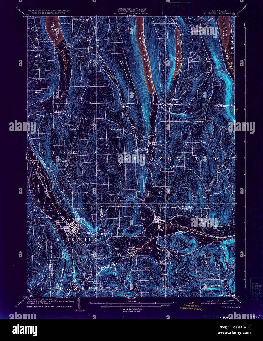 Map of wayland new york hi-res stock photography and images - Alamy