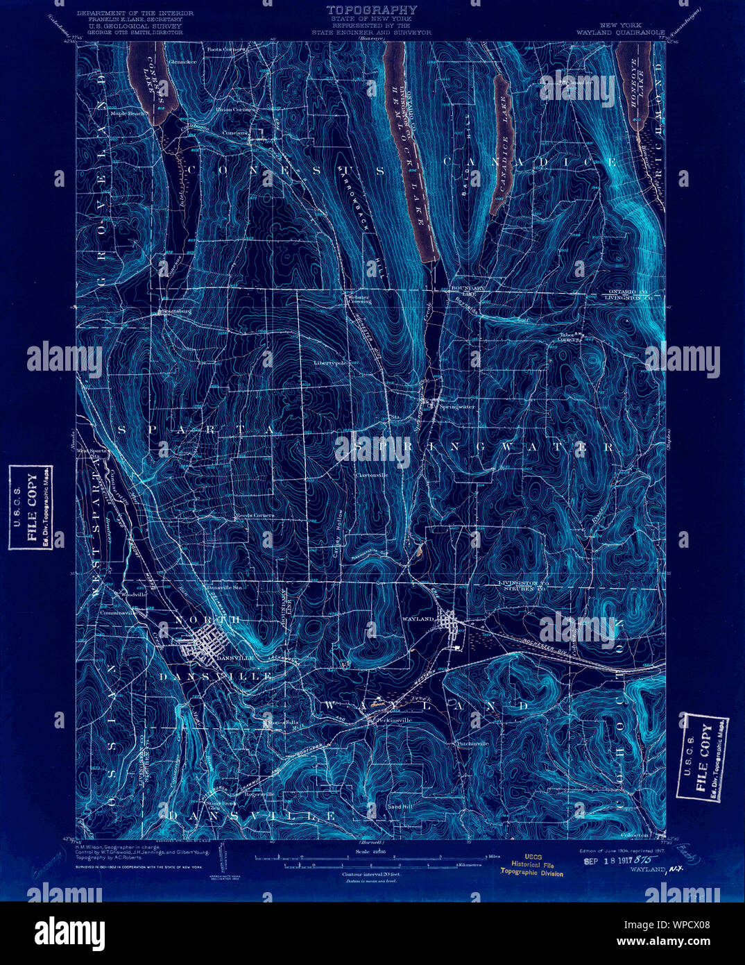 Map of wayland new york hi-res stock photography and images - Alamy