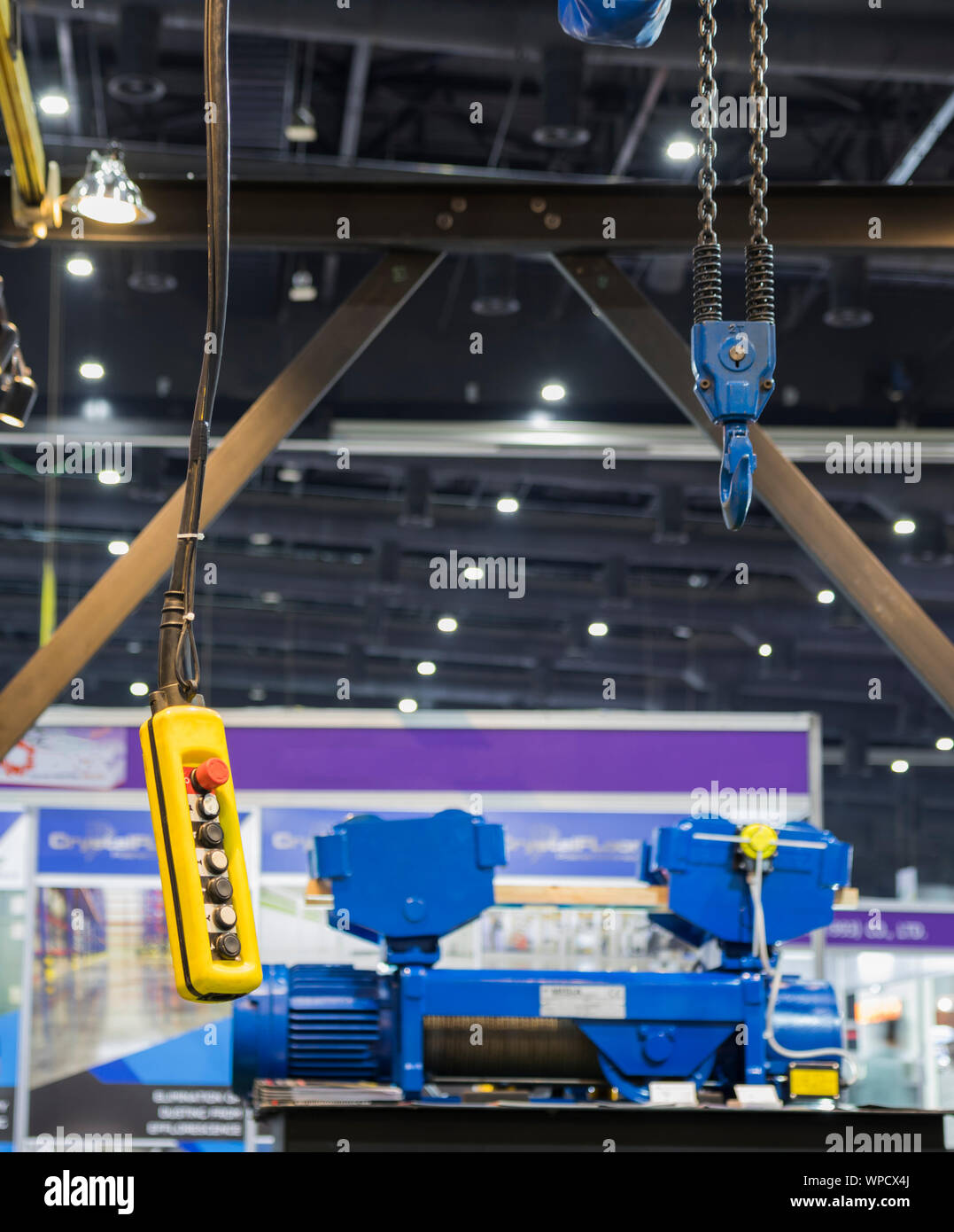 crane and control panel for lift object ; close up Stock Photo - Alamy