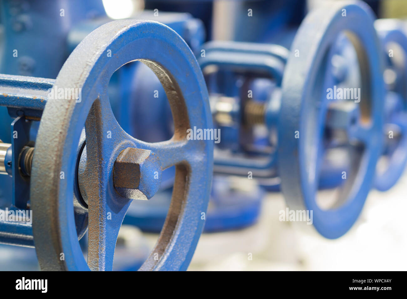 water pipeline valve for control flow rate ; close up Stock Photo - Alamy