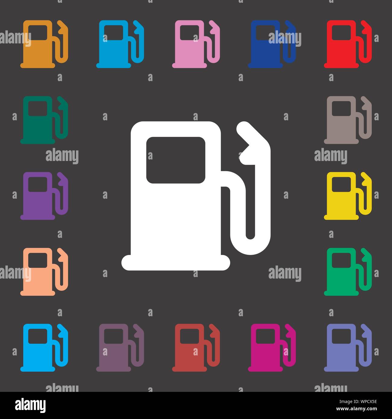 Petrol or Gas station, Car fuel icon sign. Lots of colorful symbols for ...