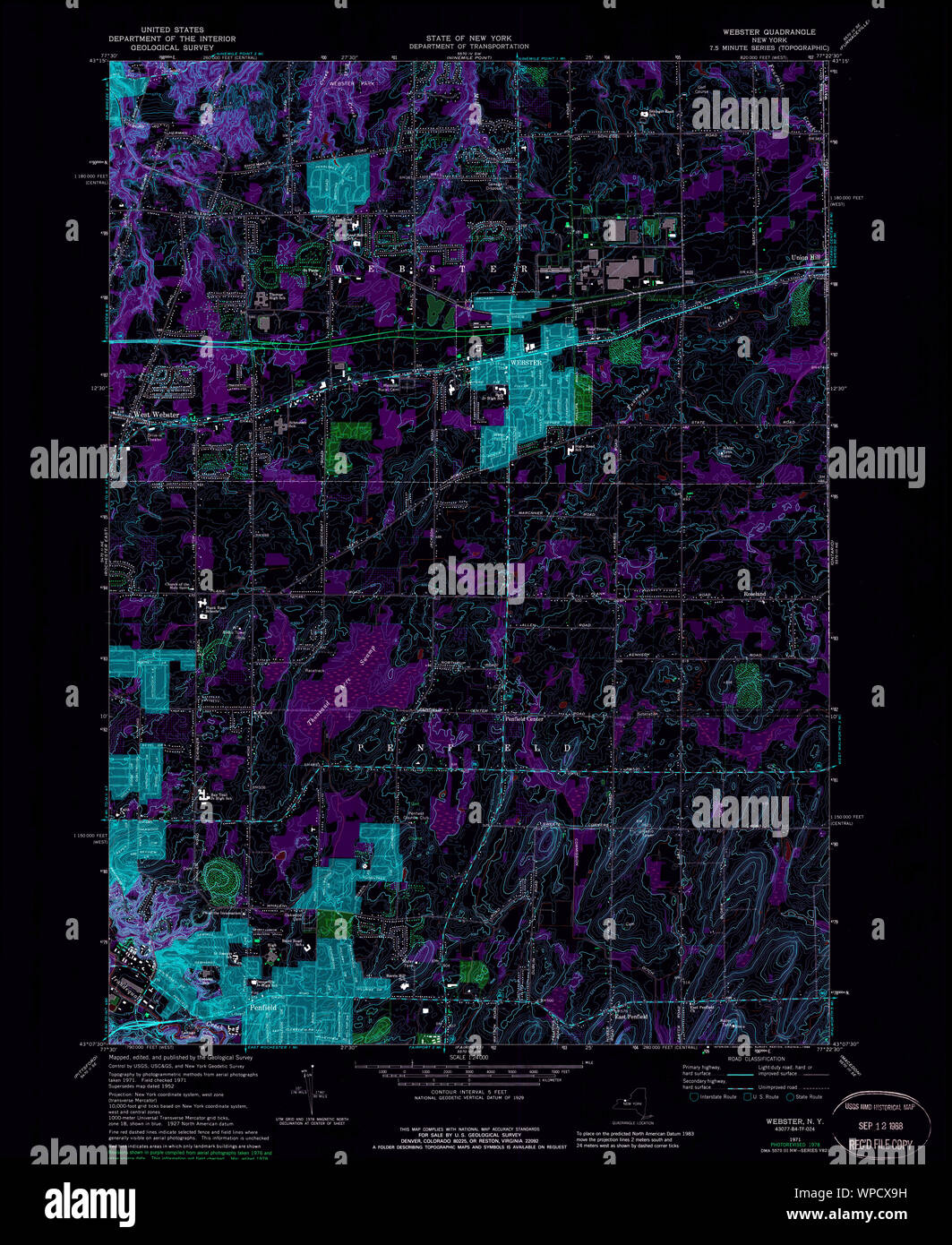 New York NY Webster 136996 1971 24000 Inverted Restoration Stock Photo ...