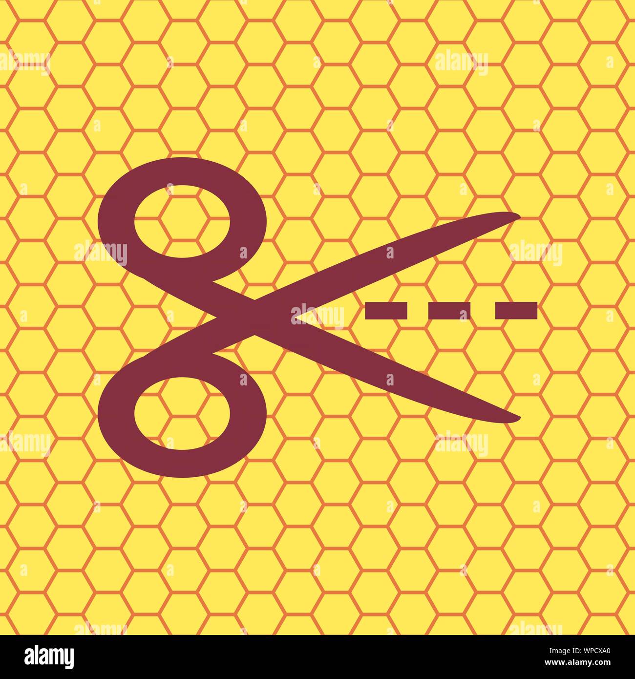 Scissors cut dash dotted line icon symbol Flat modern web design with ...
