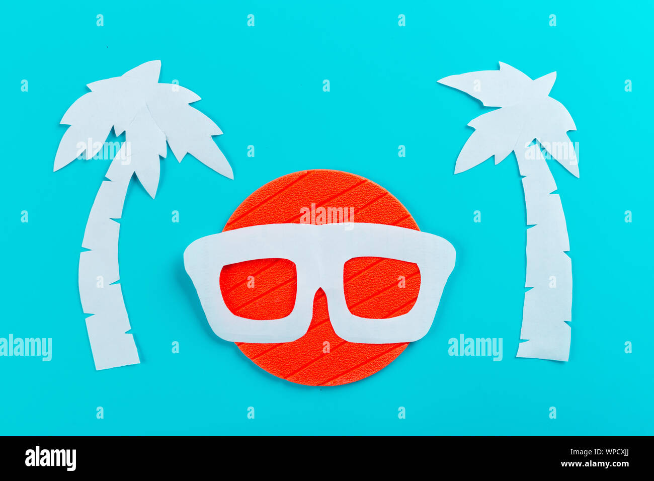 Beach vacation concept. Art of sunglasses on beach Stock Photo - Alamy