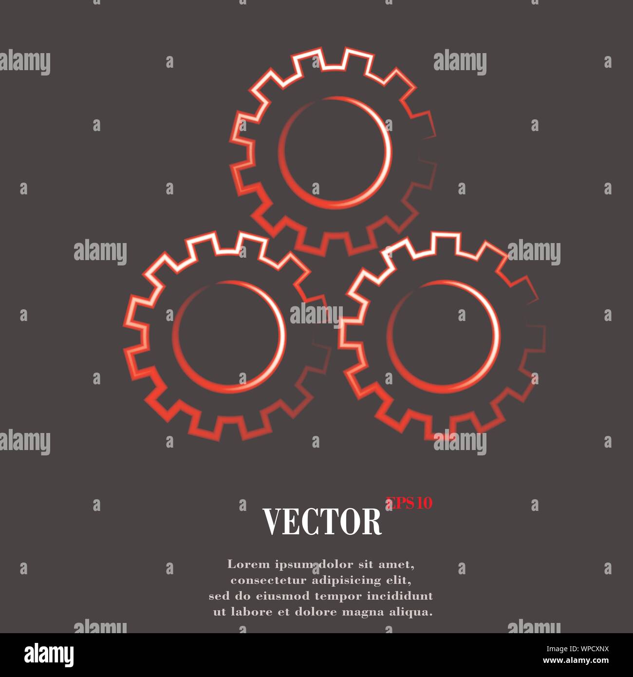 Cog settings gear flat Stock Vector Images - Alamy