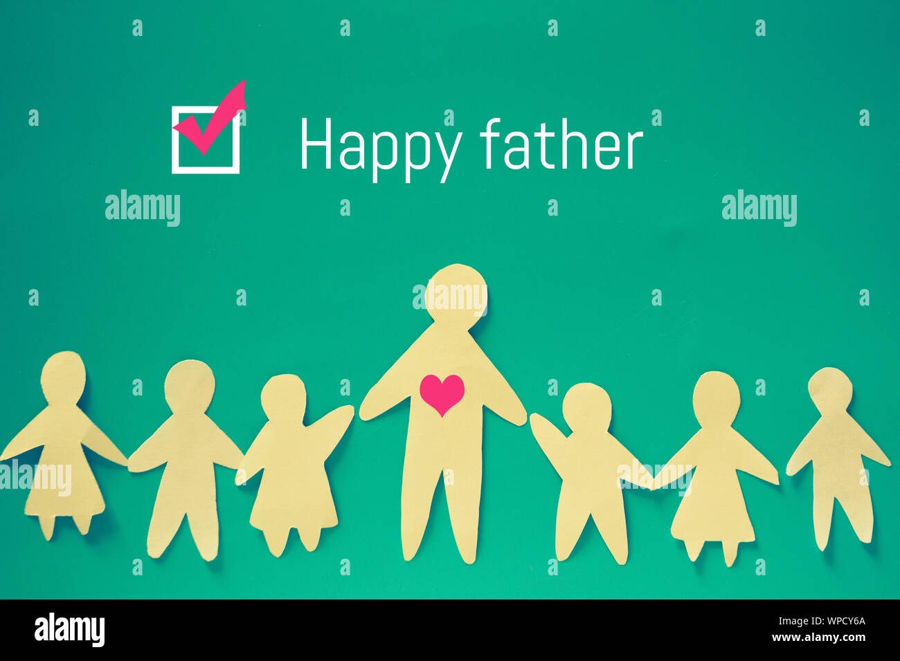 Father of many children concept image. Paper cut Stock Photo - Alamy