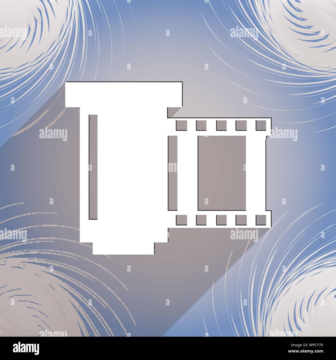 negative films icon symbol Flat modern web design with long shadow and ...