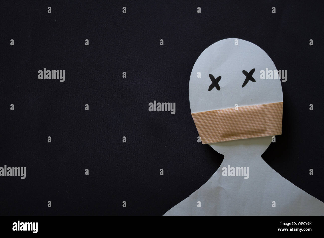 Mouth taped eyes closed hi-res stock photography and images - Alamy