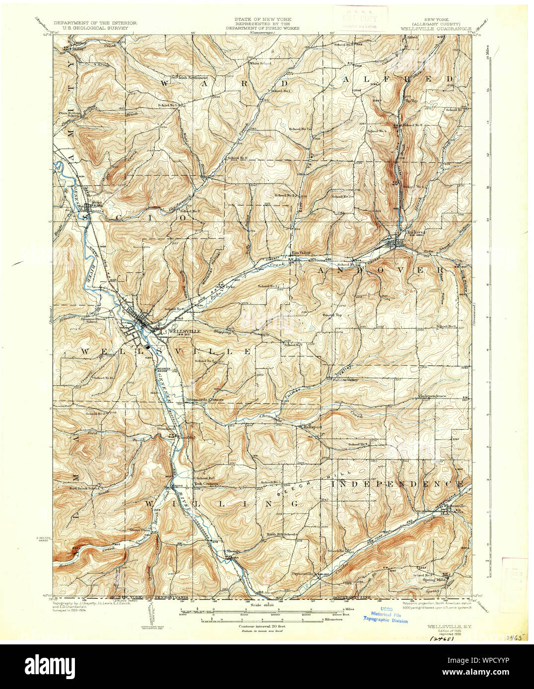 Map of wellsville hi-res stock photography and images - Alamy