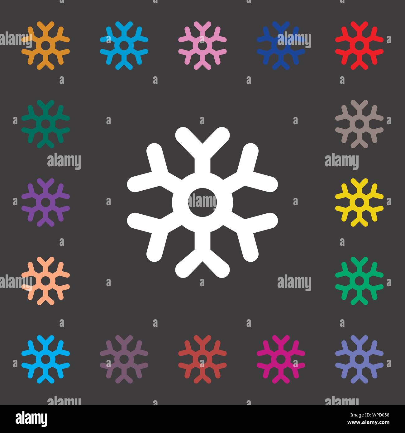 snowflake icon sign. Lots of colorful symbols for your design. Vector ...