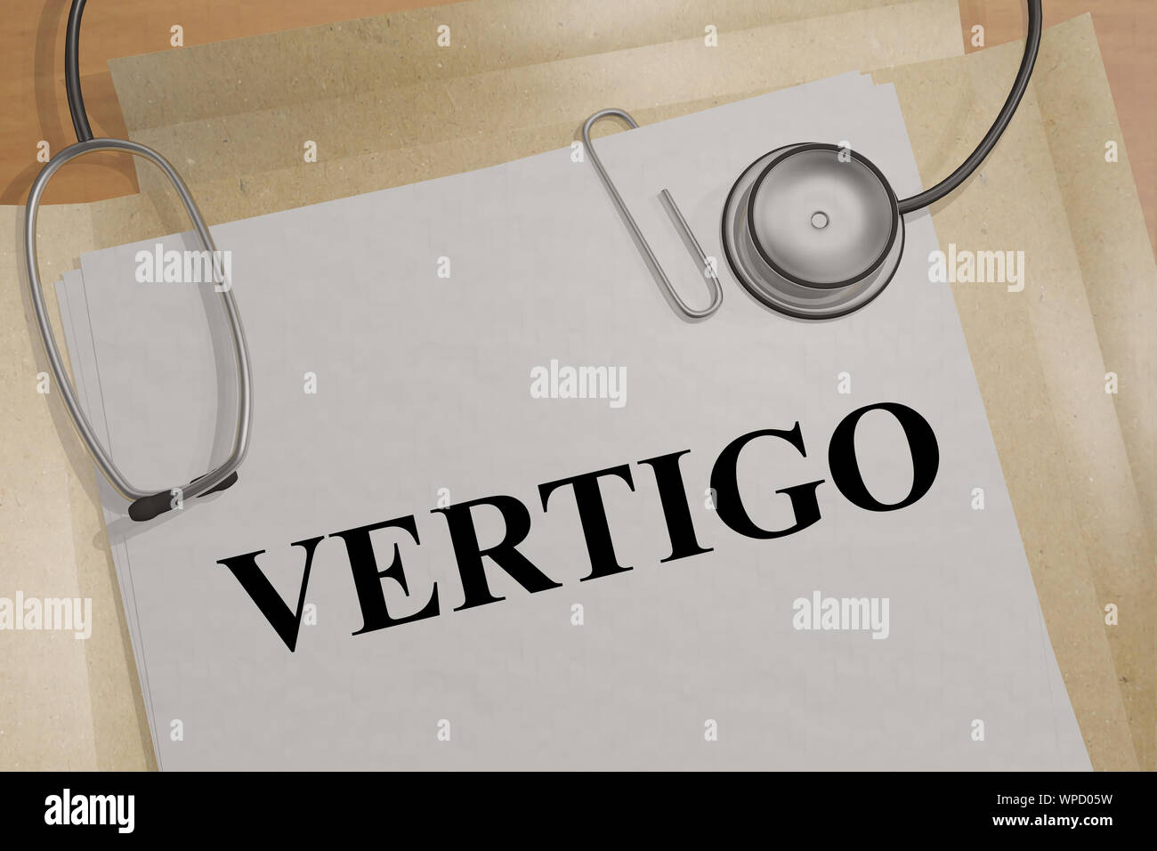 3D illustration of VERTIGO title on a medical document Stock Photo - Alamy