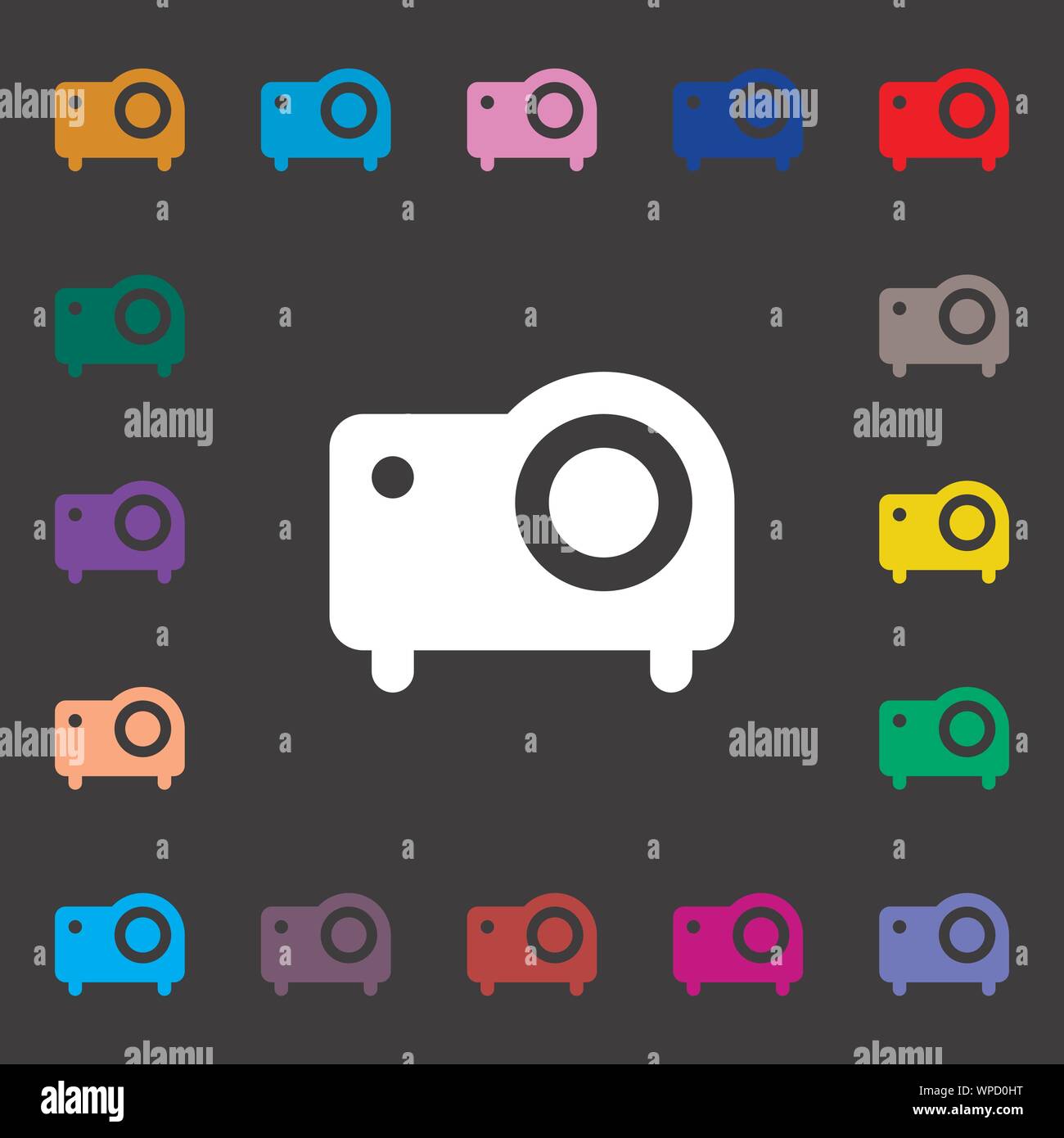 projector icon sign. Lots of colorful symbols for your design. Vector ...
