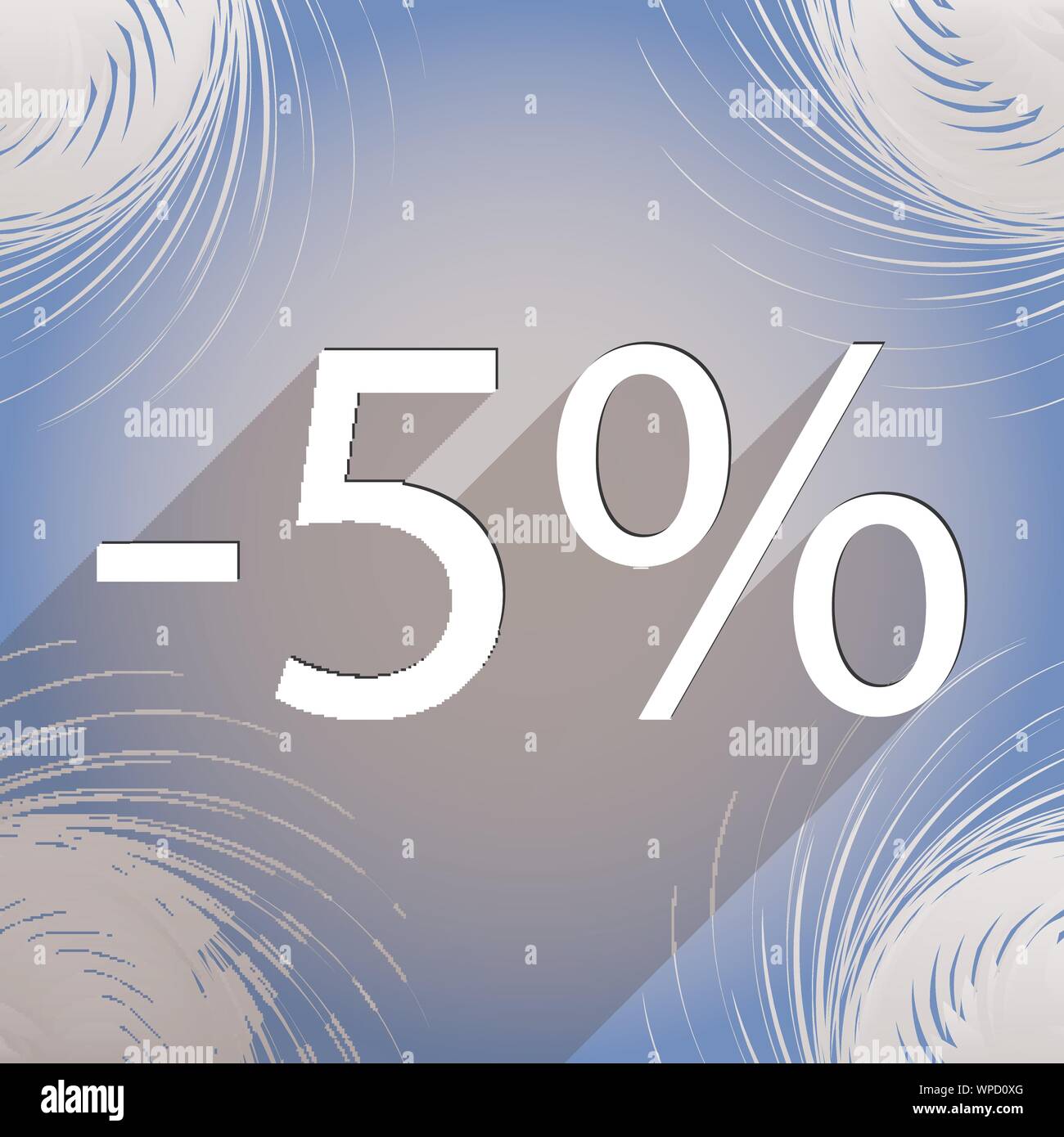5 percent discount icon symbol Flat modern web design with long shadow ...