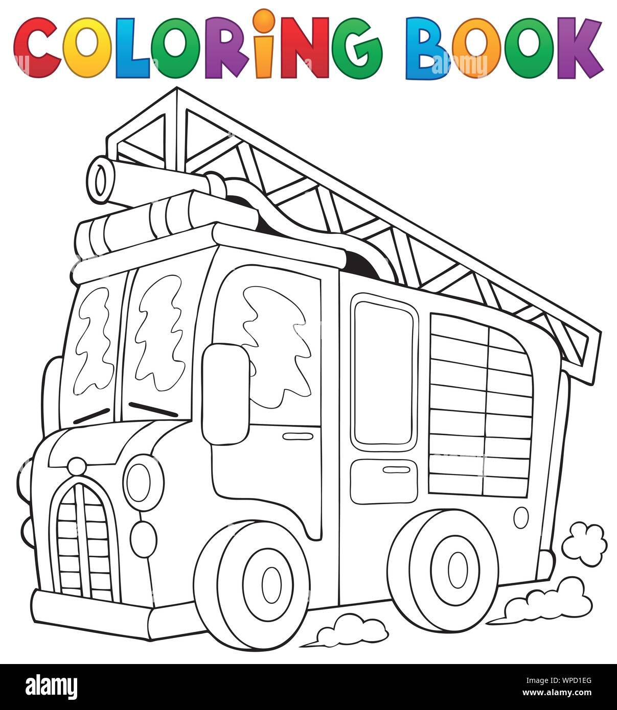 Coloring book fire truck theme 1 Stock Vector Image & Art - Alamy