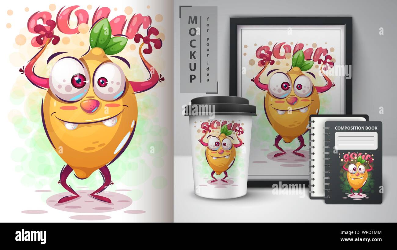 Crazy lemon poster and merchandising Stock Vector Image & Art - Alamy