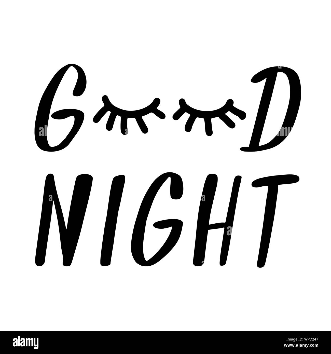 The Word Night In Black And White