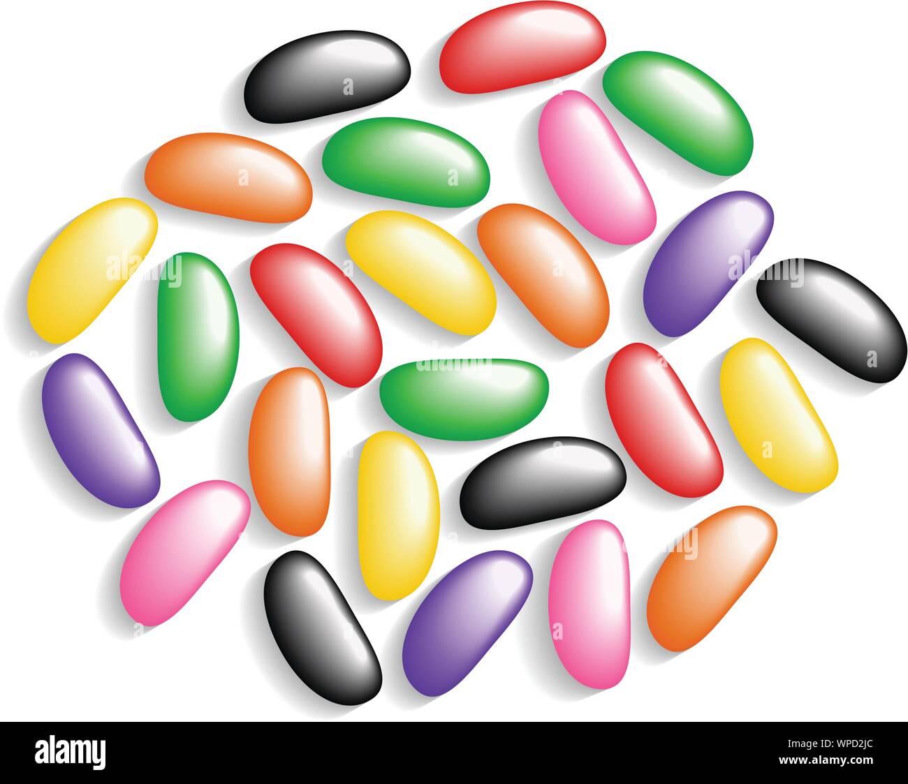 Group of Colorful Jelly Beans with shadows EPS10 contains Blends Stock ...