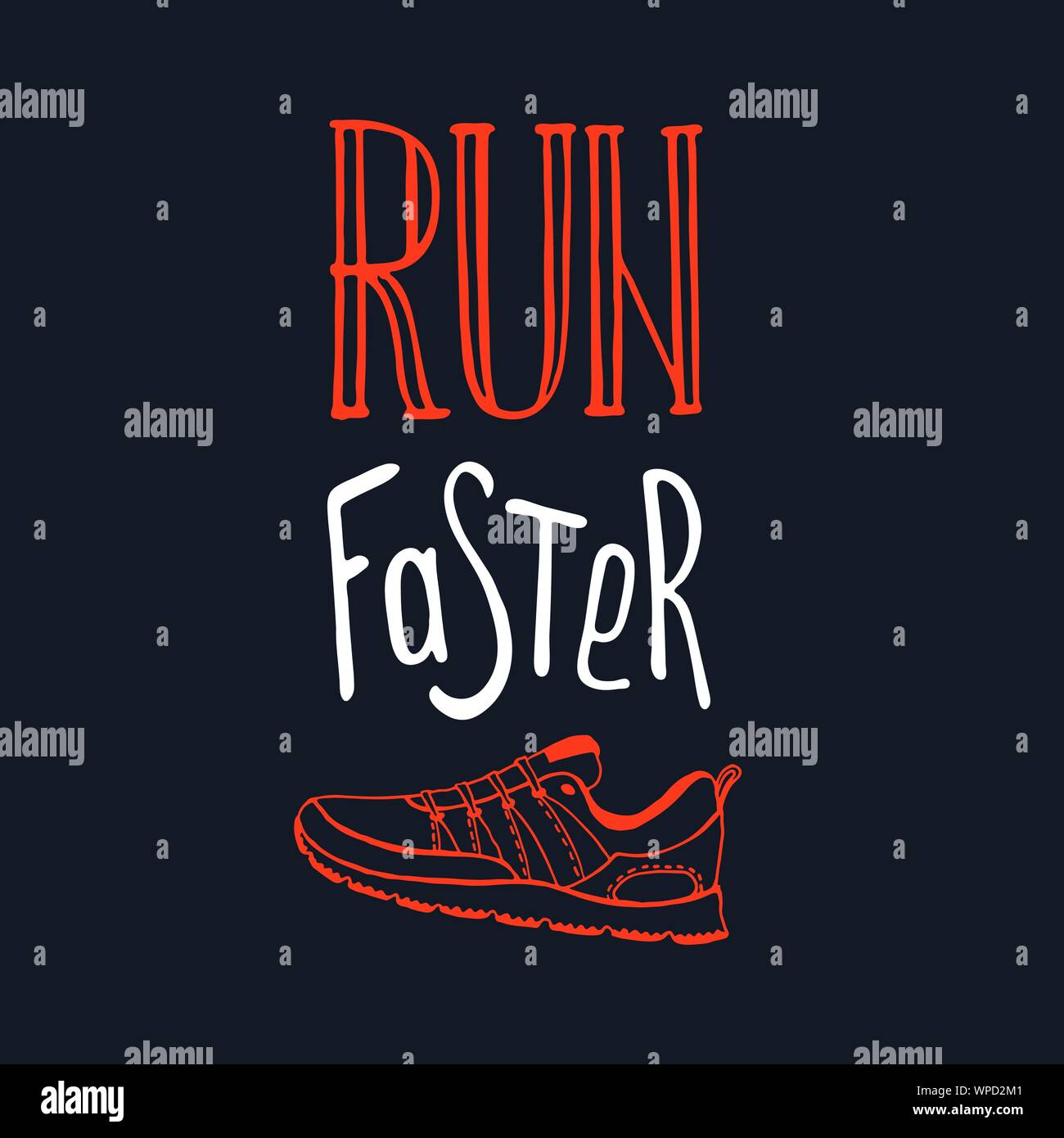 Run Faster lettering. Running typography. Sport motivation quote ...