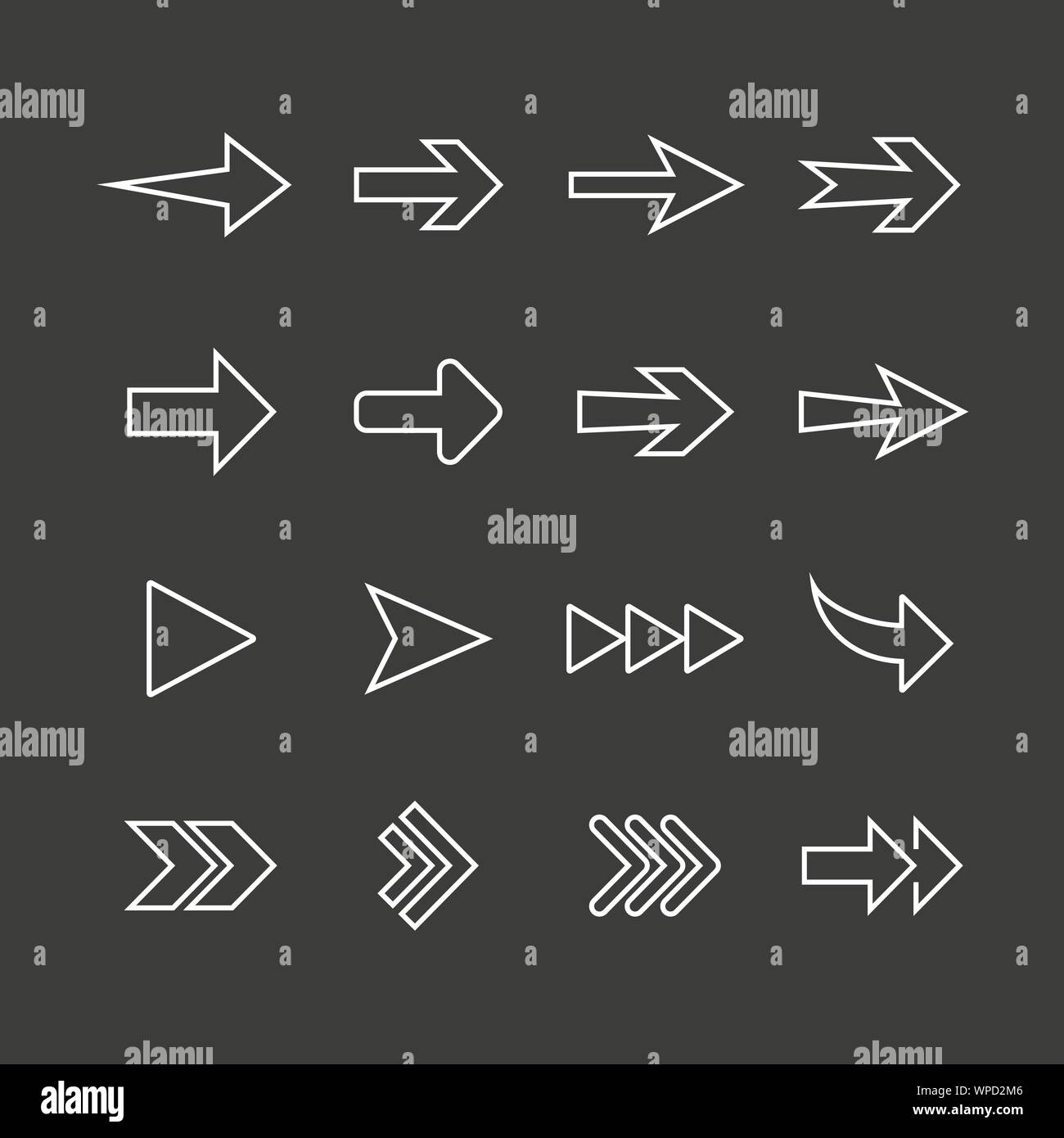 Arrow icon set. Vector illustration, flat design Stock Vector Image ...