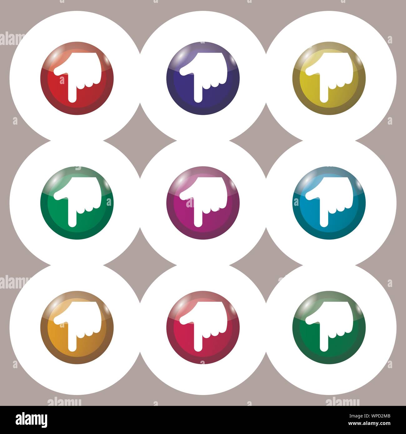 Hand press buttons on screen Stock Vector Images - Alamy