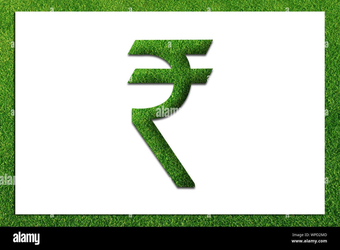Indian rupee symbol on green grass Stock Photo - Alamy