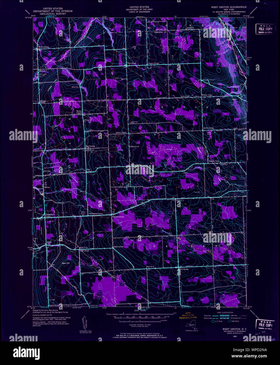 New York NY West Groton 140160 1943 24000 Inverted Restoration Stock ...